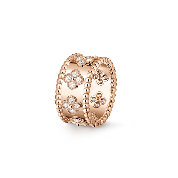 Wanderlust Studio Clover Beads Ring, Sterling Silver, 18k Rose Gold Pl